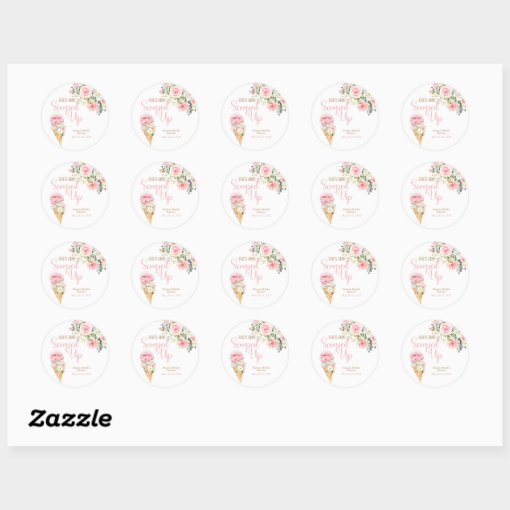 She's Been Scooped Up Custom Classic Round Sticker | Zazzle