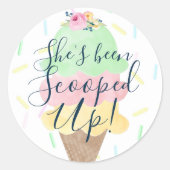 She's Been Scooped Up Ice Cream Bridal Shower Classic Round Sticker ...