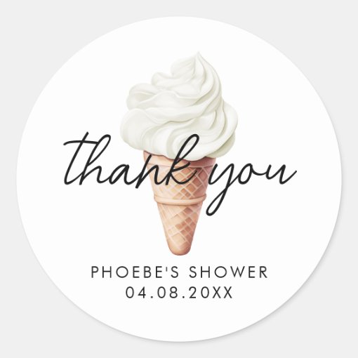 She's Been Scooped Up Vanilla Bridal Shower Favor Classic Round Sticker ...