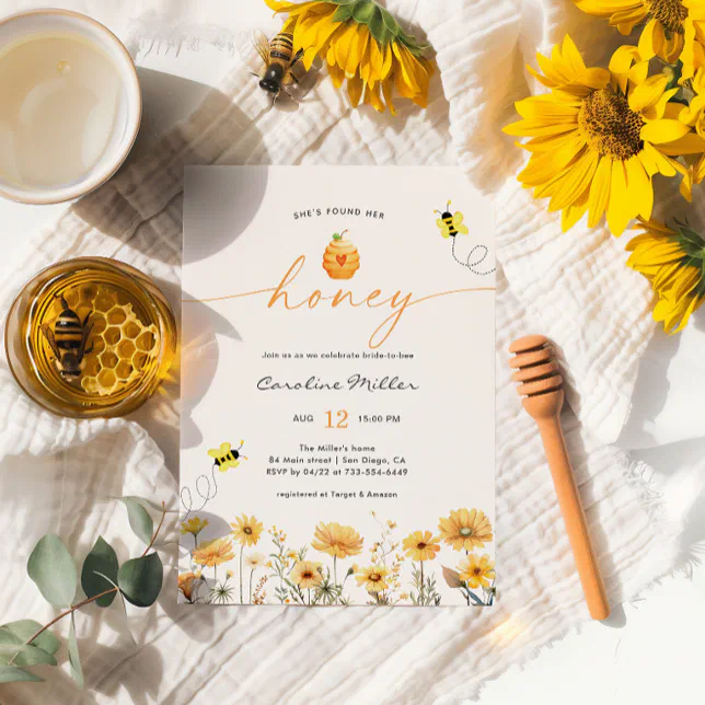 She's Found Her Honey Bee Bridal Shower Invitation | Zazzle