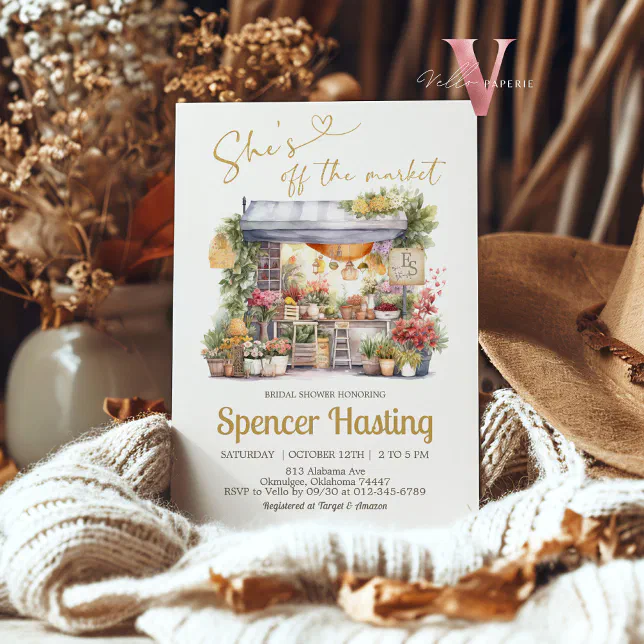 She's Off The Market Bridal Shower Invitation | Zazzle