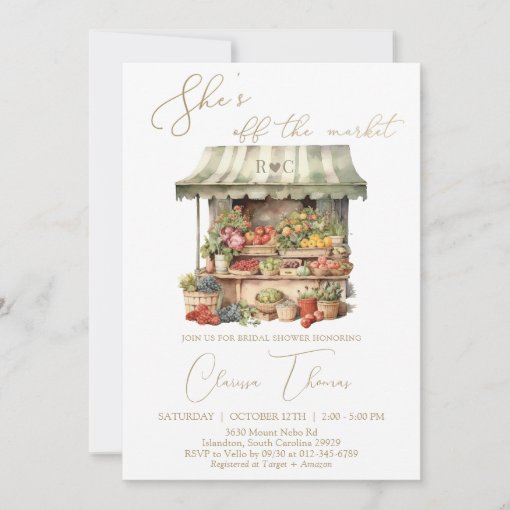 She's Off The Market Bridal Shower Invitation | Zazzle