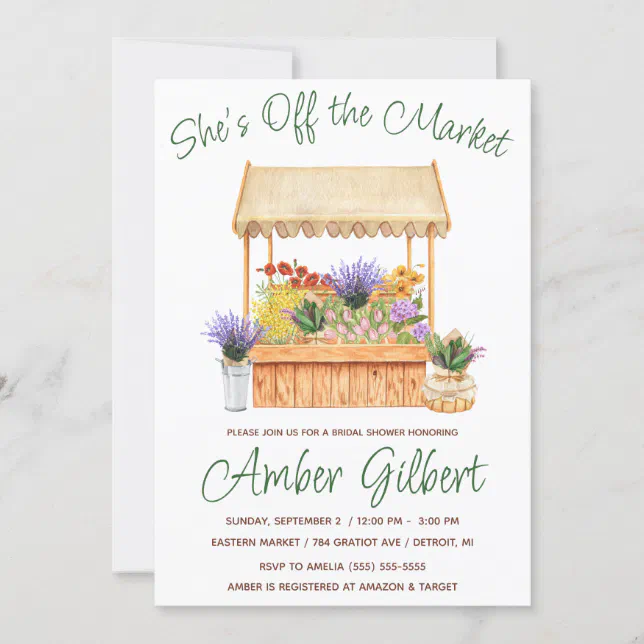 She's Off the Market Bridal Shower Invitation | Zazzle