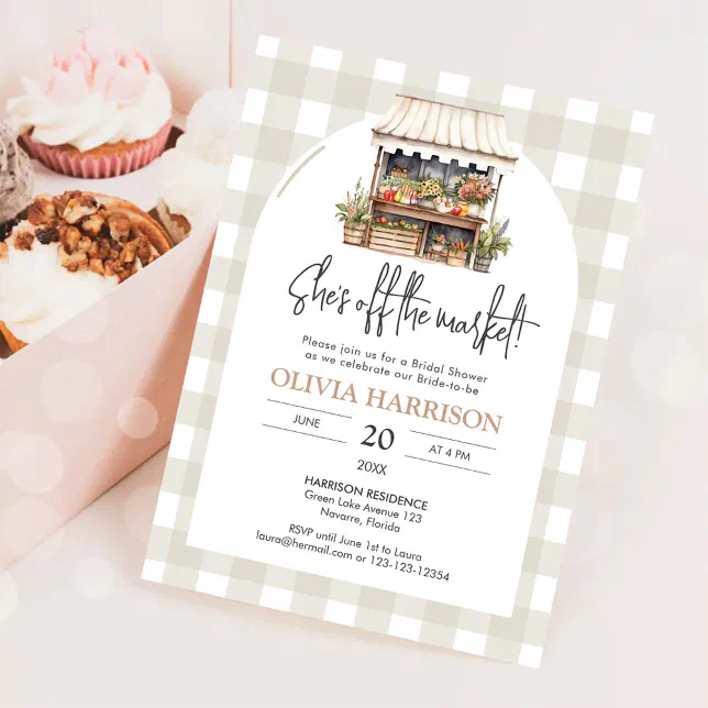 She's Off the Market Farmers Market Bridal Shower Invitation | Zazzle