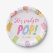 She's Ready To Pop Baby Shower Invitation Popsicle Paper Plates | Zazzle
