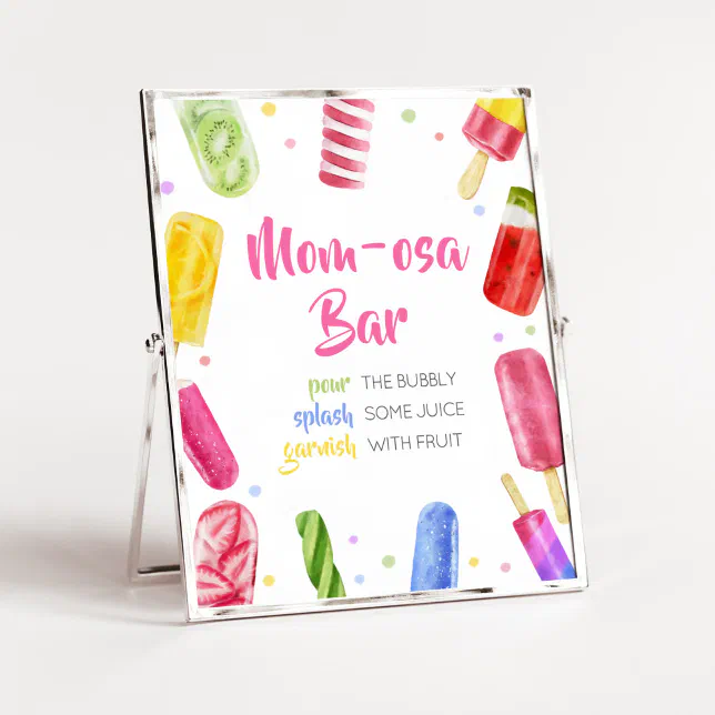 She's Ready to Pop Baby Shower Mom Osa Bar Poster | Zazzle