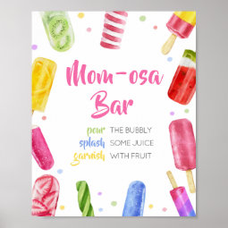 She's Ready to Pop Baby Shower Mom Osa Bar Poster | Zazzle
