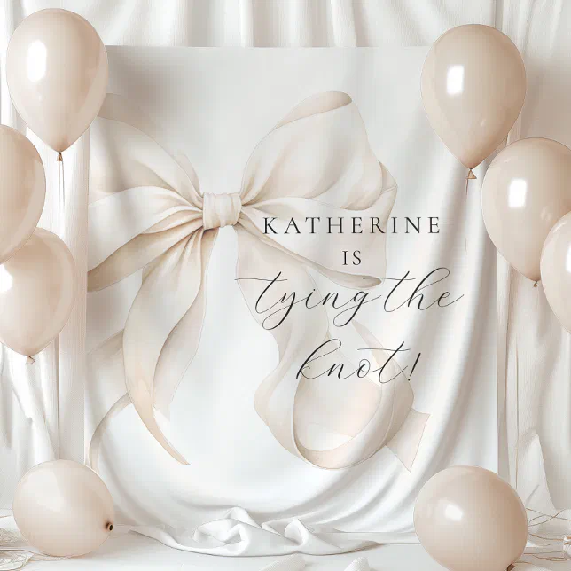 She's tying the Knot Bridal Shower Backdrop | Zazzle