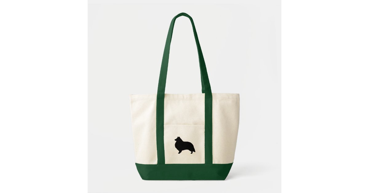 Shetland Sheepdog Silhouette | Sheltie Tote Bag | Zazzle