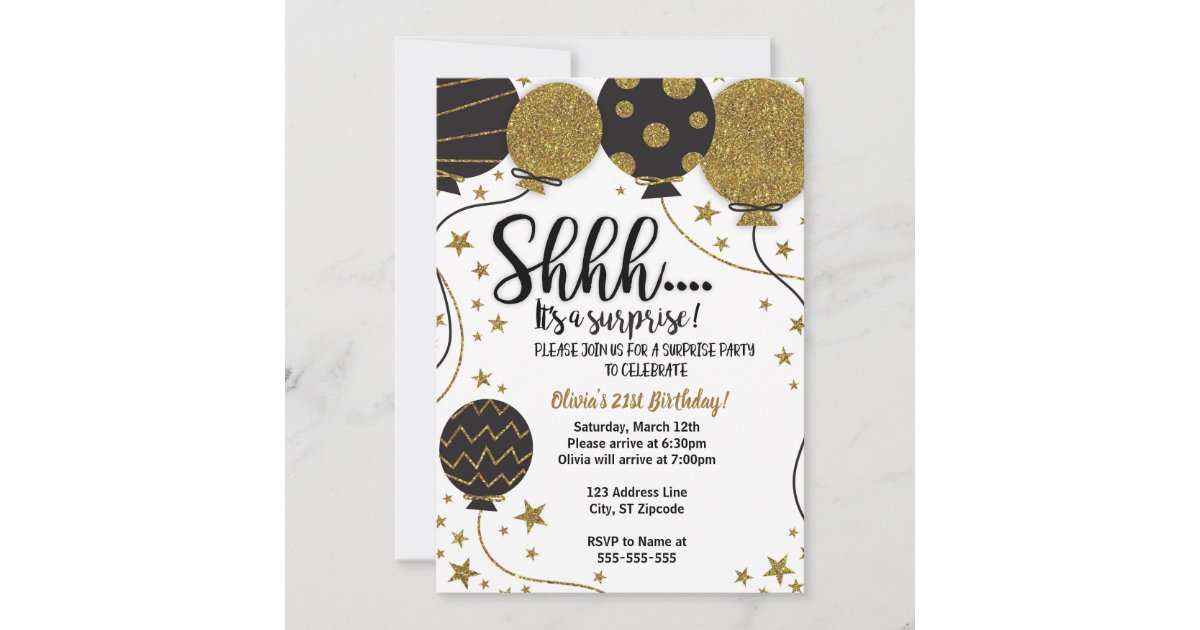Shh.. It's a Surprise Party Invitation | Zazzle