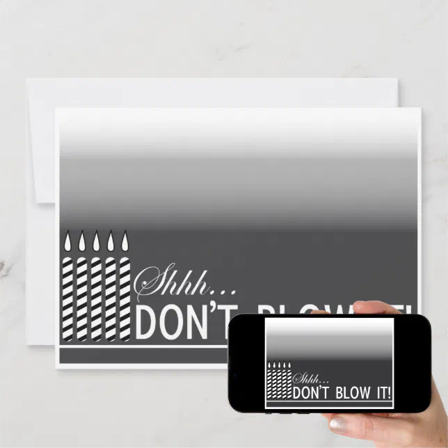 Shh Surprise Birthday Party Invitation | Black | Zazzle