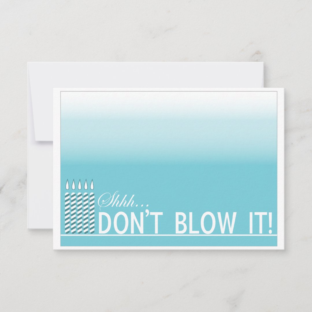 Shh Surprise Birthday Party Invitation | Teal | Zazzle