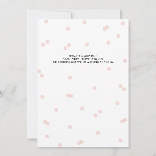 Shh Surprise Birthday Party Pink and Chalkboard Invitation | Zazzle