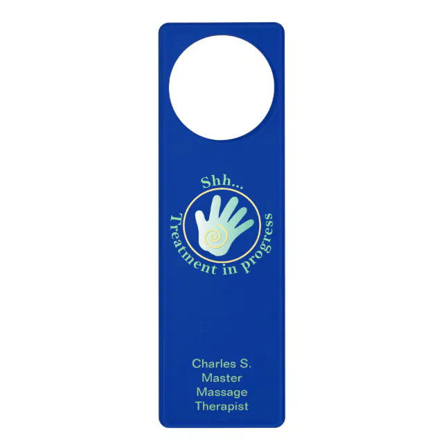 Shh Treatment in Progress with Energy Hand Door Hanger | Zazzle
