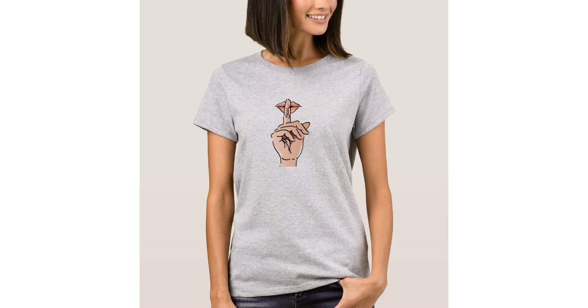 Shhh Finger Tattoo Shirt | Zazzle