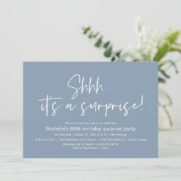 Shhh, It's a Surprise Birthday Party Celebration Invitation | Zazzle