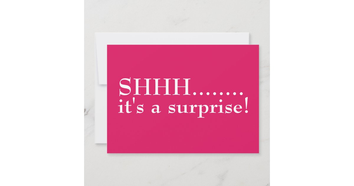 Shhh It's A Surprise Birthday Party Invitation | Zazzle