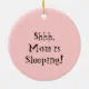 Shhh Mom is Sleeping ornament sign Pink Baby Shoes | Zazzle