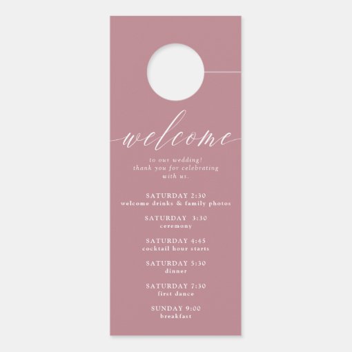 Shhh Pink White Do Not Disturb Wedding Door Hanger | Zazzle