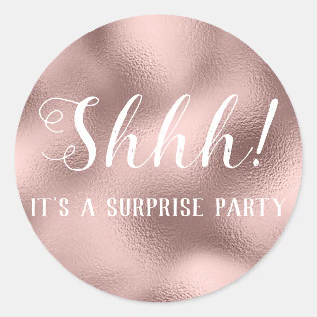 Shhh! Surprise Birthday Party Birthday Classic Round Sticker | Zazzle