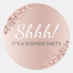 Shhh! Surprise Birthday Party Birthday Classic Round Sticker | Zazzle