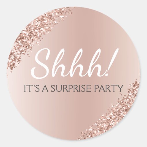 Shhh! Surprise Birthday Party Birthday Classic Round Sticker | Zazzle