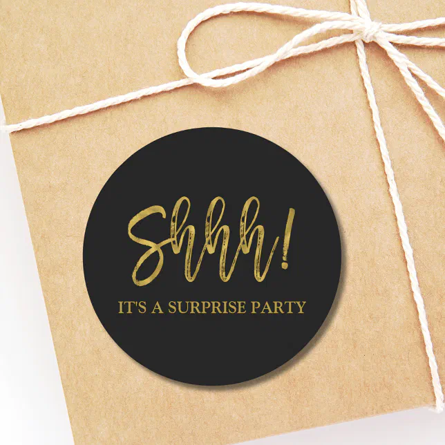 Shhh! Surprise Birthday Party Birthday Classic Round Sticker | Zazzle