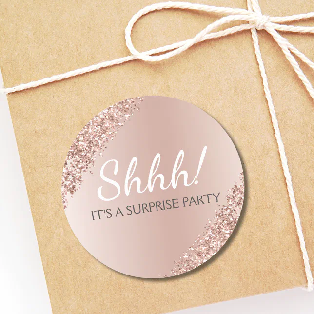 Shhh! Surprise Birthday Party Birthday Classic Round Sticker | Zazzle
