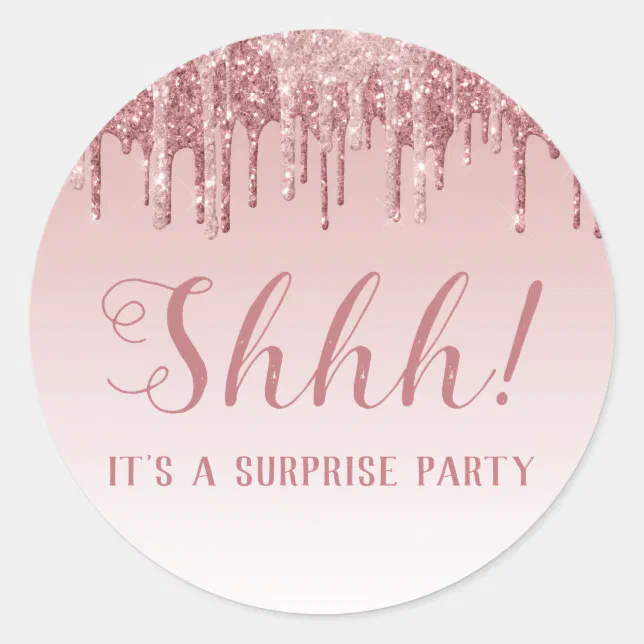 Shhh! Surprise Birthday Party Birthday Classic Round Sticker | Zazzle