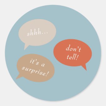 Shhh... Surprise Birthday Party | Speech Bubbles Classic Round Sticker ...