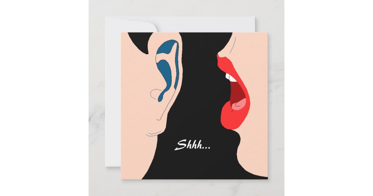 Shhh... Surprise Party Invitation Whisper in Ear | Zazzle