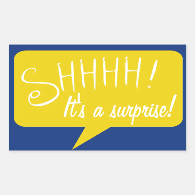 Shhh Surprise Party - Sticker - Blue and Gold | Zazzle