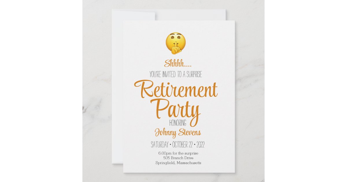 Shhh Surprise Retirement Party Invitation | Zazzle