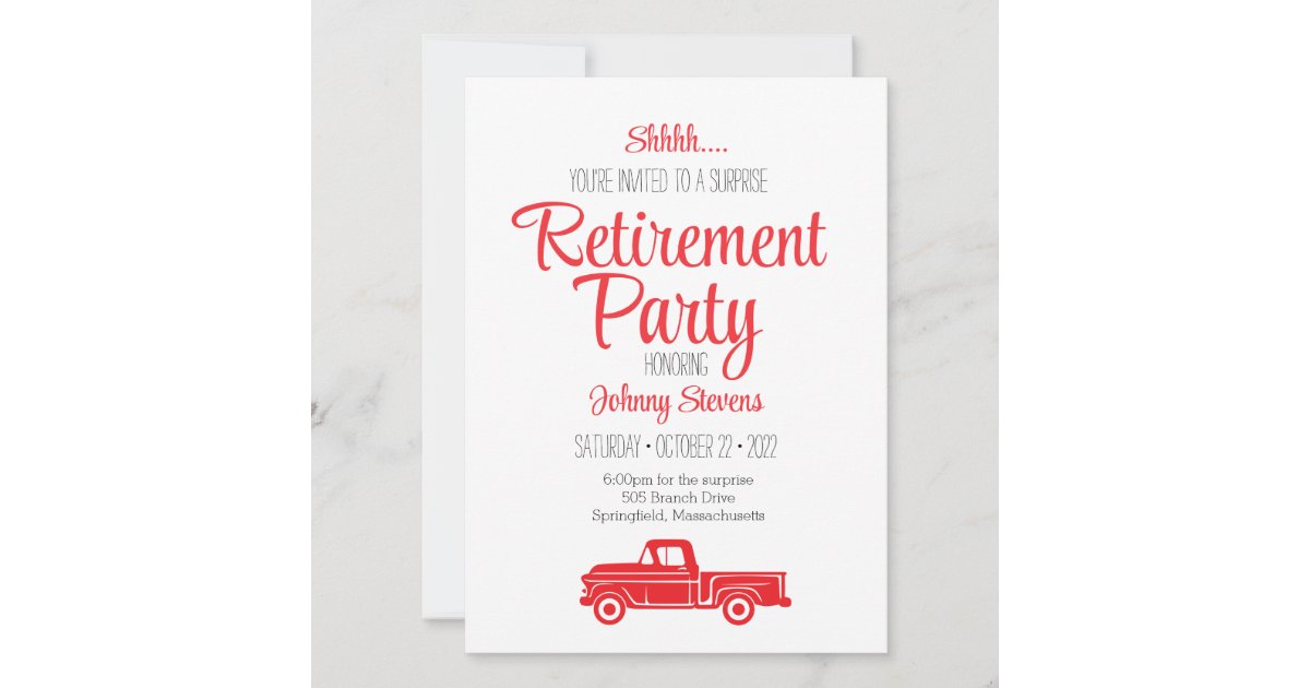 Shhh Surprise Retirement Party Invitation | Zazzle