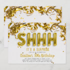 Shhhh Surprise Party Invitation | Gold Balloons | Zazzle
