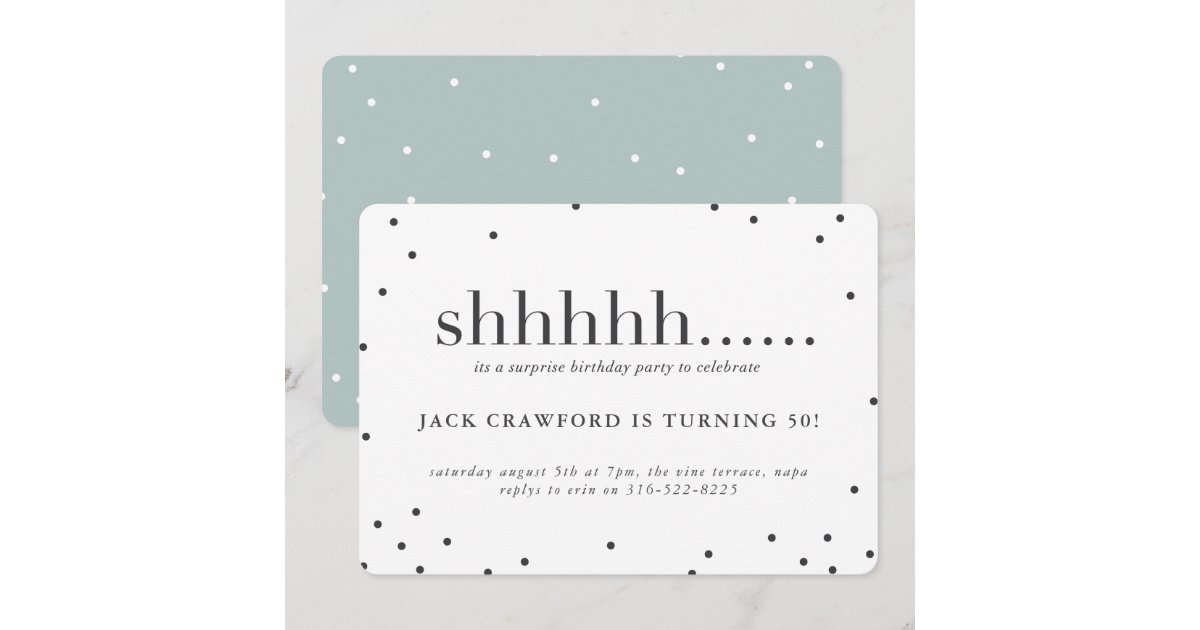 Shhhhh, surprise birthday party invitation | Zazzle