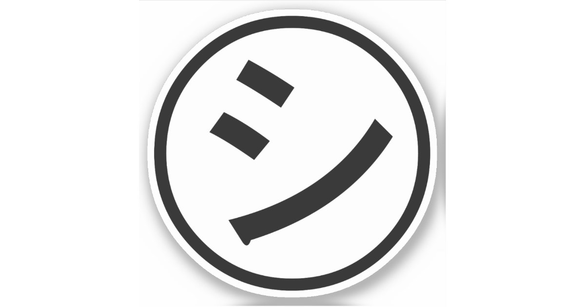 ㋛ Shi Kana Katakana Smiling Emoji / Emoticon Sticker | Zazzle