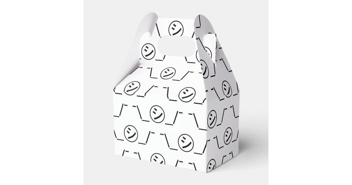Shi Kana Shrug Emoticon ¯\_㋛_/¯ Japanese Kaomoji Favor Boxes | Zazzle