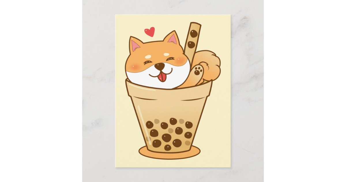 Shiba Boba Postcard | Zazzle