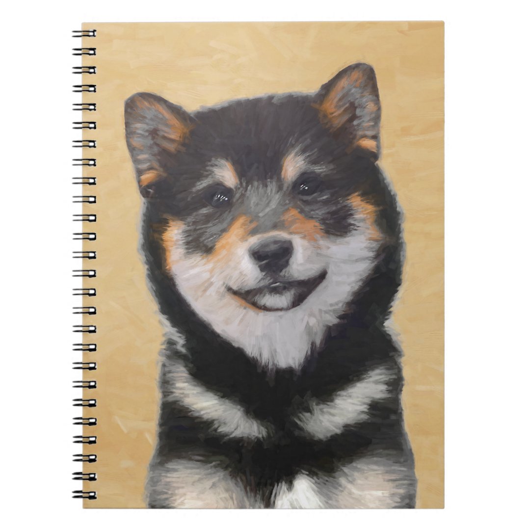 Shiba Inu (Black and Tan) Painting - Dog Art Notebook | Zazzle