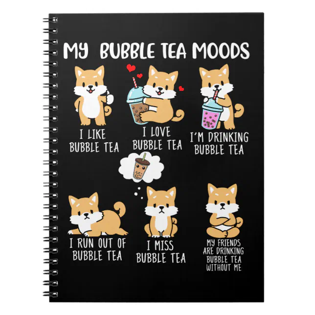 Shiba Inu Bubble Tea Women Boba Tea Dog Bubble Tea Notebook | Zazzle