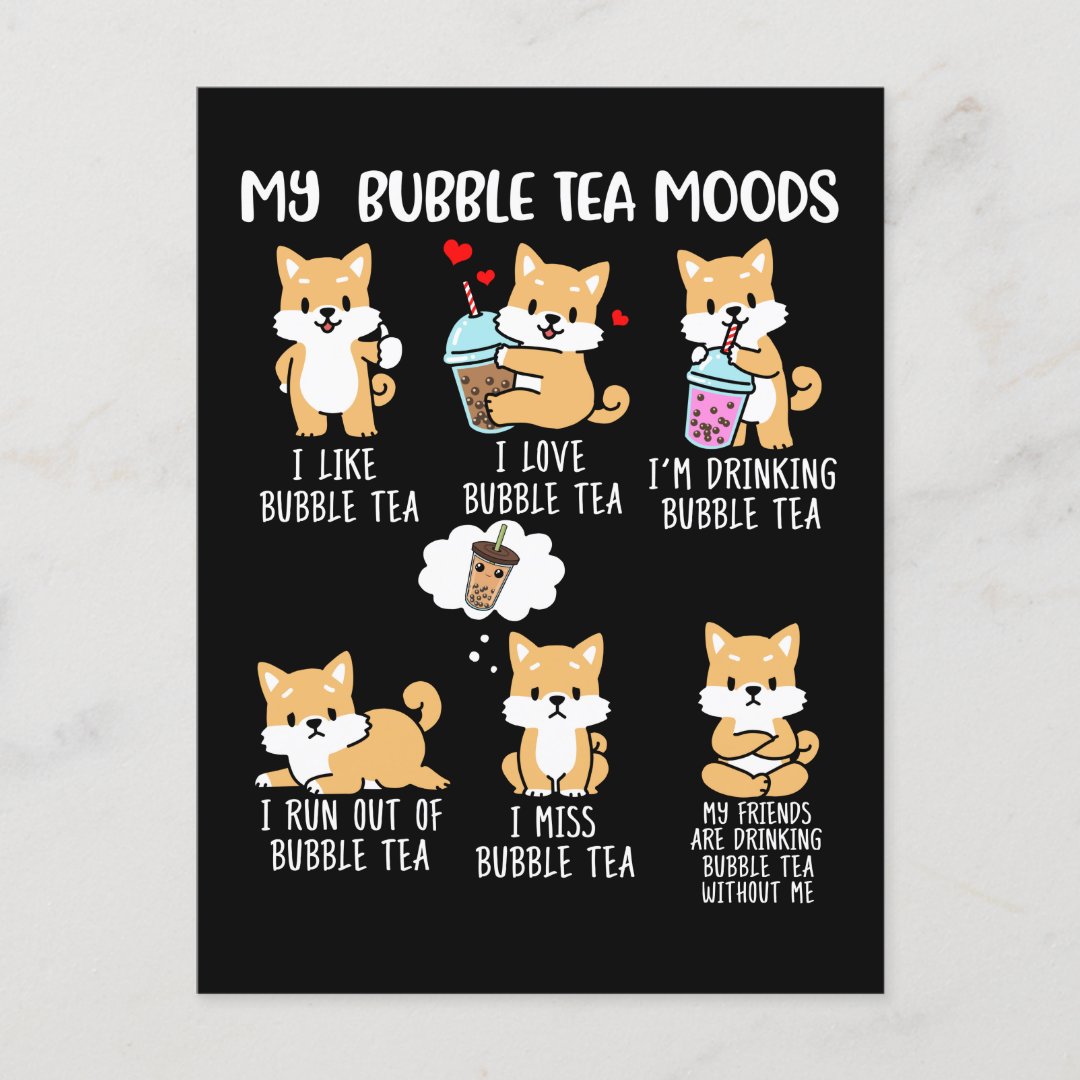 Shiba Inu Bubble Tea Women Boba Tea Dog Bubble Tea Postcard | Zazzle