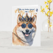 Shiba Inu Dog King for a Day Funny Birthday Card | Zazzle