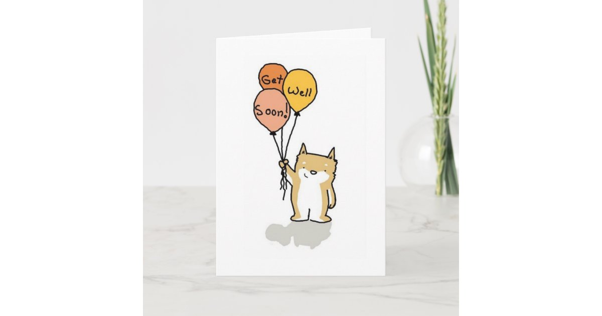Shiba Inu Get Well Soon Card | Zazzle