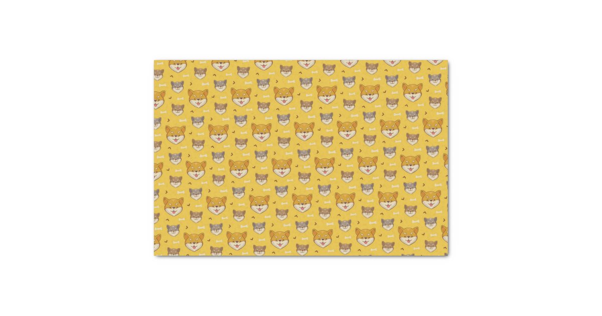 Shiba Inu Pattern Tissue Paper | Zazzle