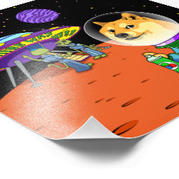 Shibe Doge Astro and the Aliens Memes Cats Cartoon Photo Print | Zazzle