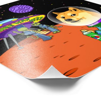 Shibe Doge Astro and the Aliens Memes Cats Cartoon Photo Print | Zazzle