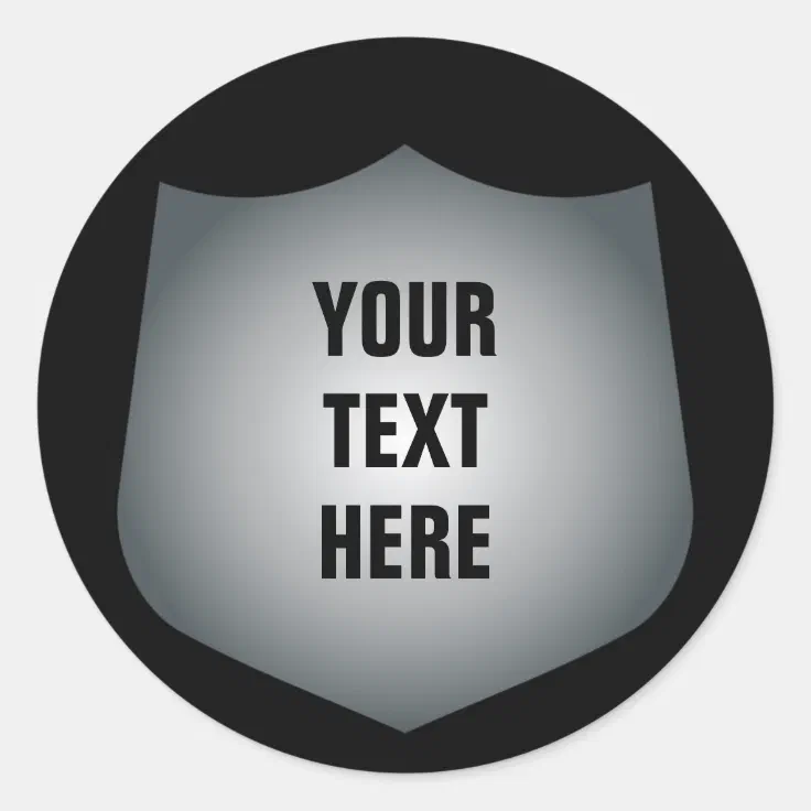 Shield of protection graphic with any text classic round sticker | Zazzle