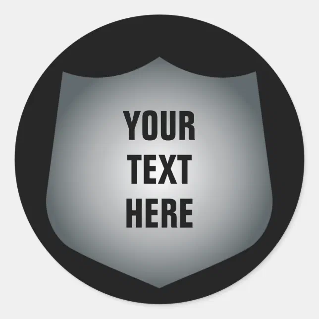 Shield of protection graphic with any text classic round sticker | Zazzle