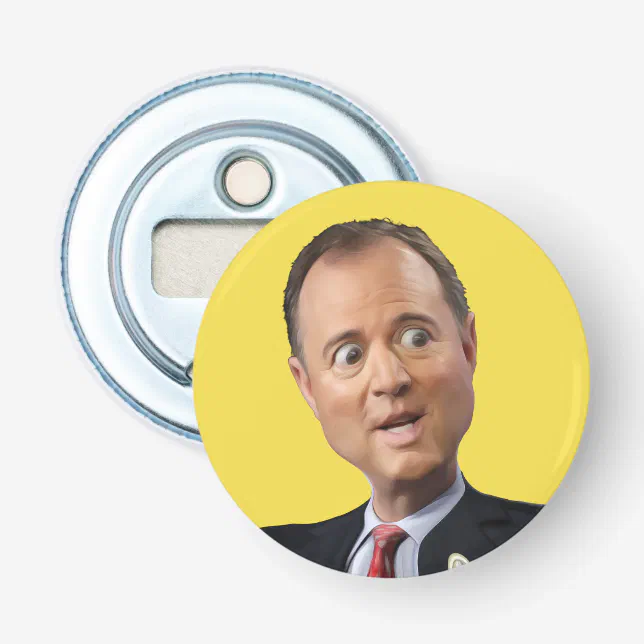 Shifty Adam Schiff Caricature With Googly Eyes Bottle Opener | Zazzle